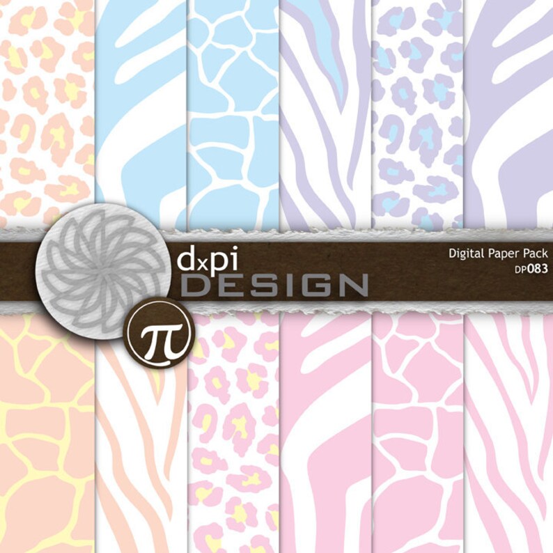 Pastel Animal Prints - Digital Paper & Printable Patterns - Zebra ...