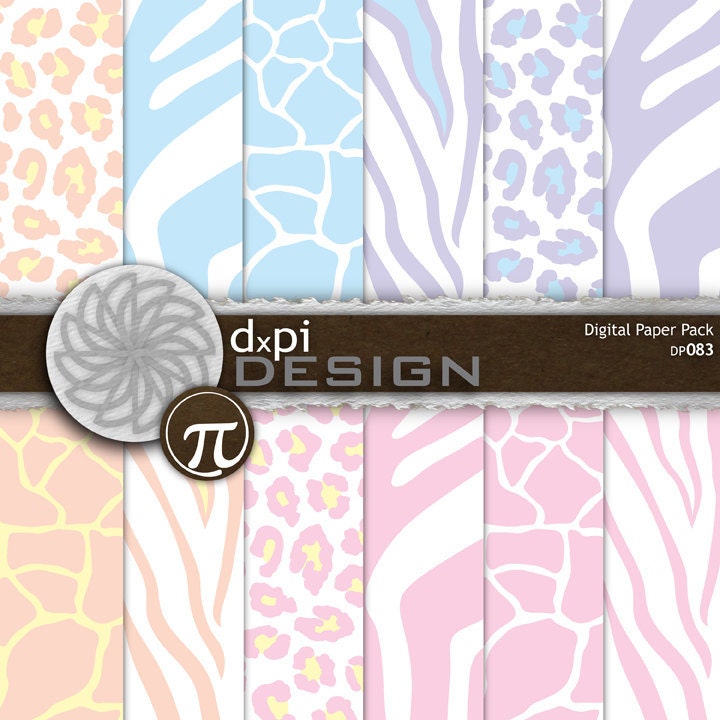 Pastel Animal Prints - Digital Paper & Printable Patterns - Zebra ...