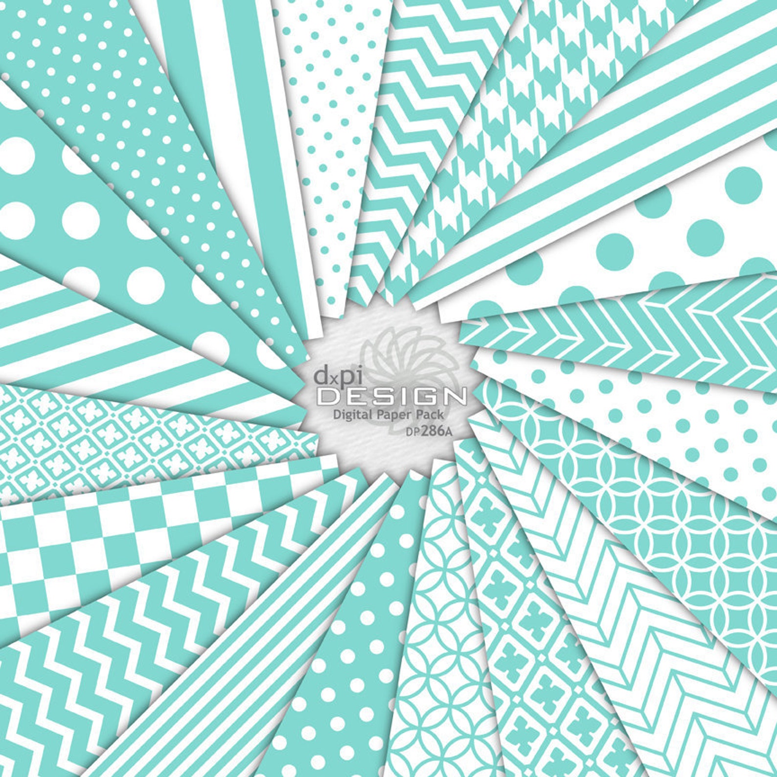 Aqua Blue Digital Scrapbook Paper & Printable Background Patterns ...