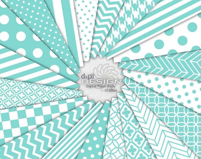 Aqua Blue Digital Scrapbook Paper Printable Digtial - Etsy