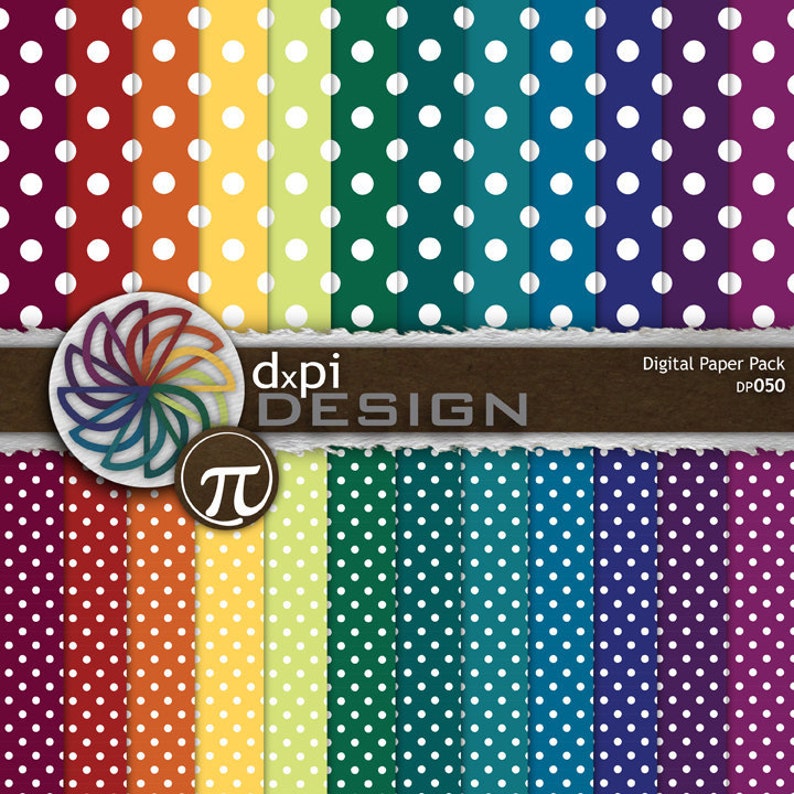 Jewel Tone Polka Dots Digital Paper & Background Images in Bold Colors ...