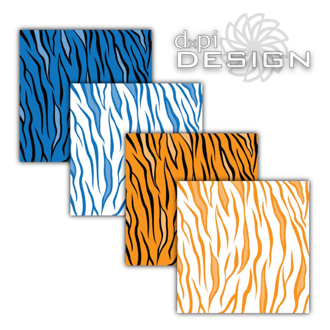 Animal Print Digital Paper - Rainbow Tiger Stripe Images and Bold ...