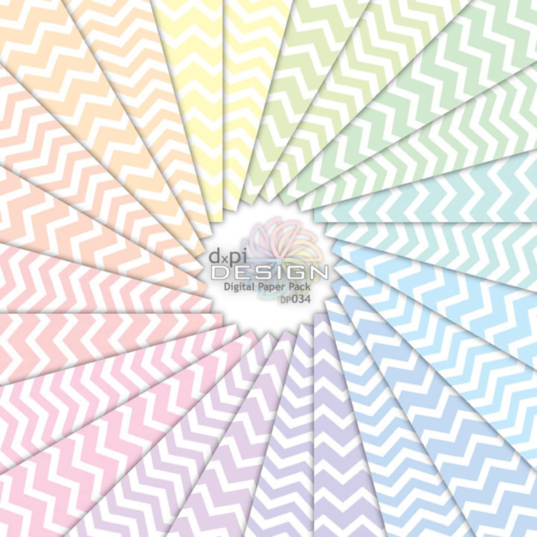 Pastel Chevron Digital Paper and Printable Backgrounds - Soft Pastel ...