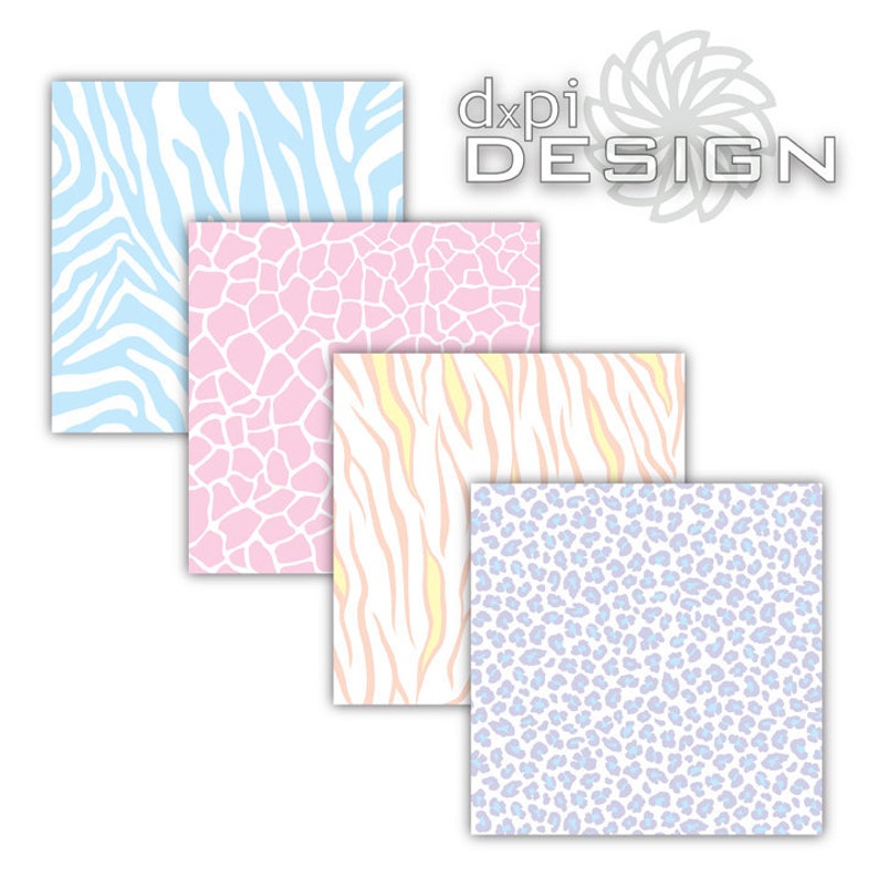 Pastel Animal Prints - Digital Paper & Printable Patterns - Zebra ...