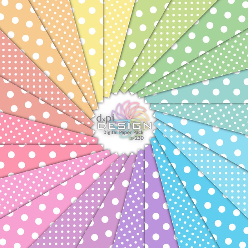Bright Pastel Polka Dots - Digital Paper & Background Images for ...