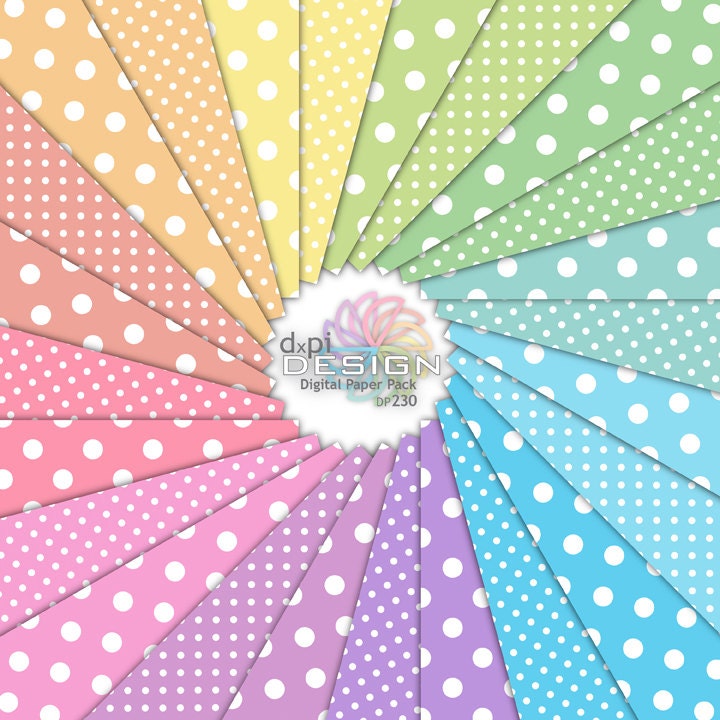 Bright Pastel Polka Dots - Digital Paper & Background Images for ...
