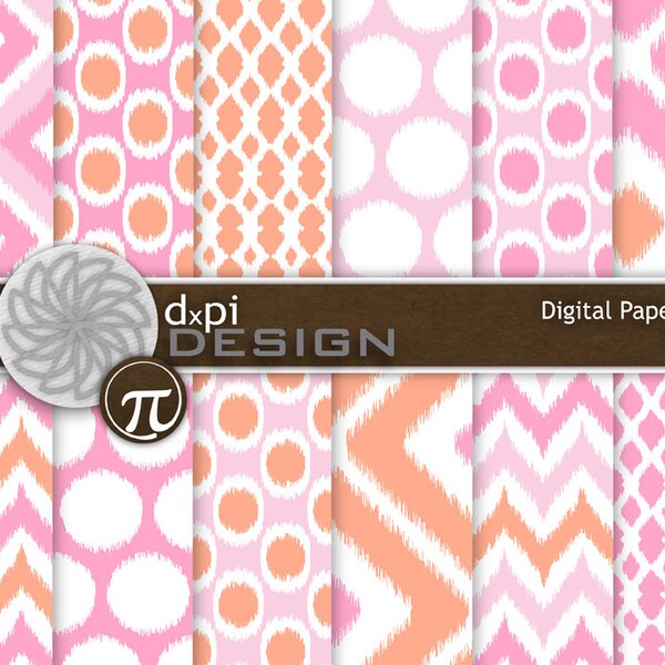 Ikat Digital Paper - Etsy