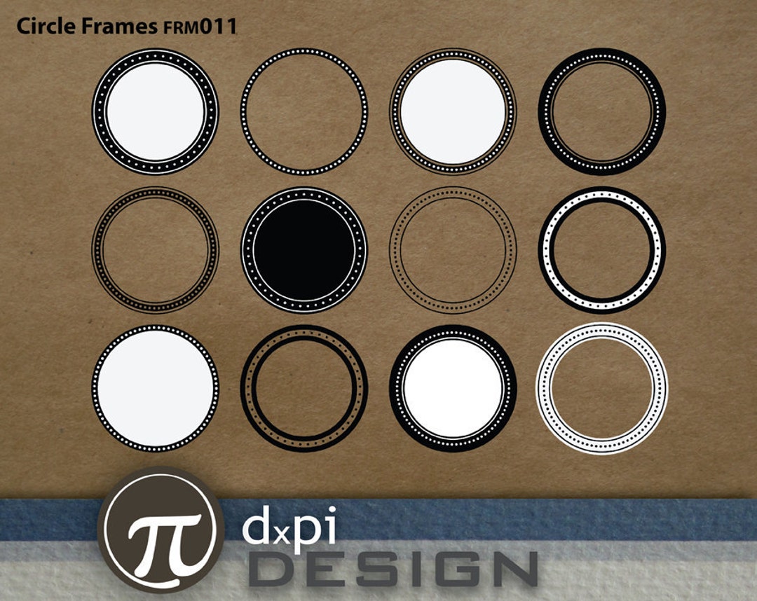 Digital Circle Frames - Customizable Round Clip Art Labels and Frames ...