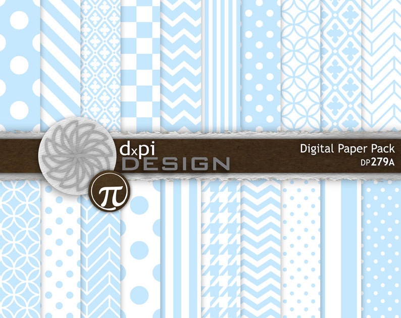 Baby Blue Digital Paper & Printable Background Patterns - Light Pastel ...