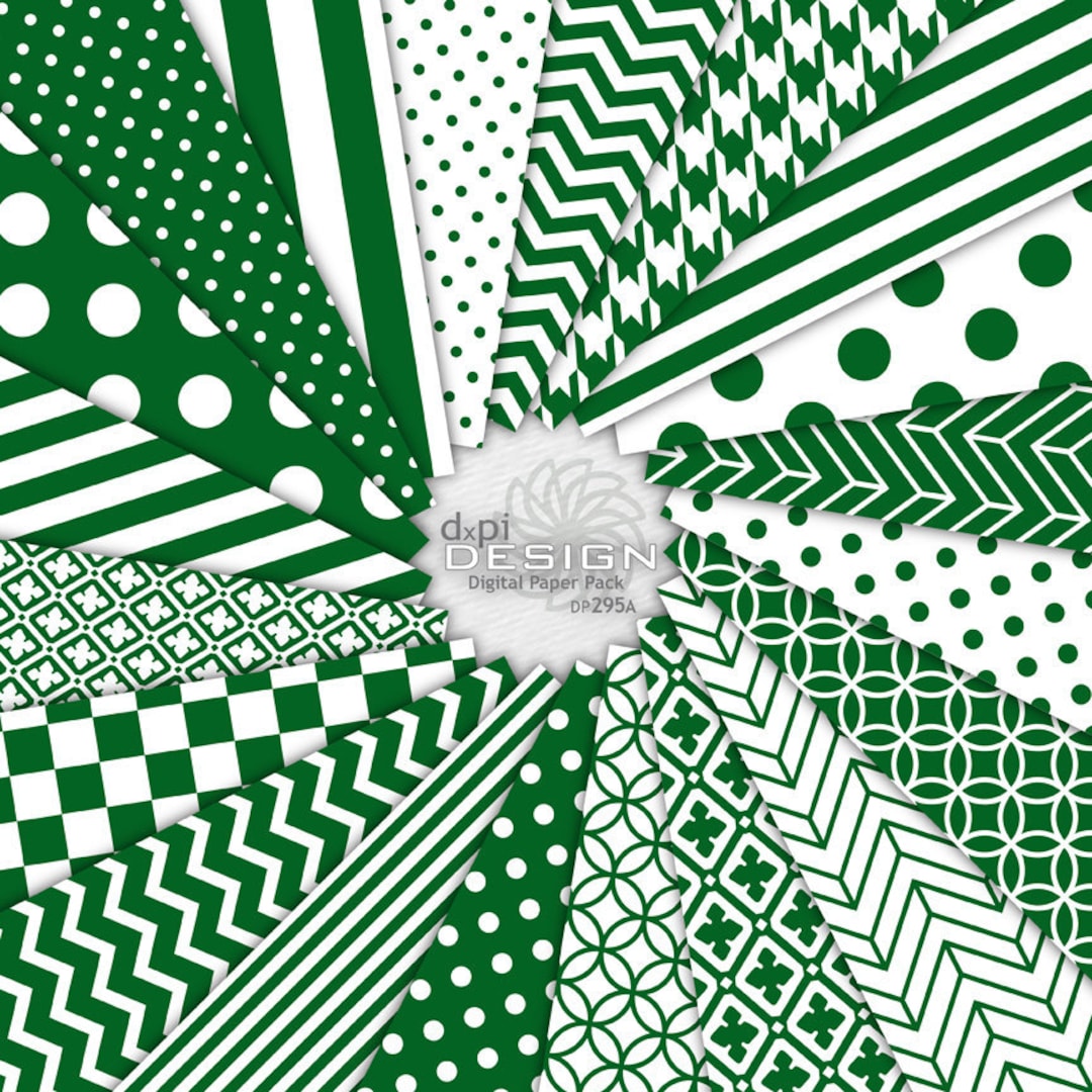 Dark Green Digital Scrapbook Paper & Printable Background Designs ...