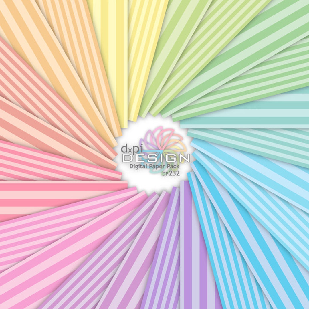 Bright Pastel Stripes - Digital Paper & Background Images for ...