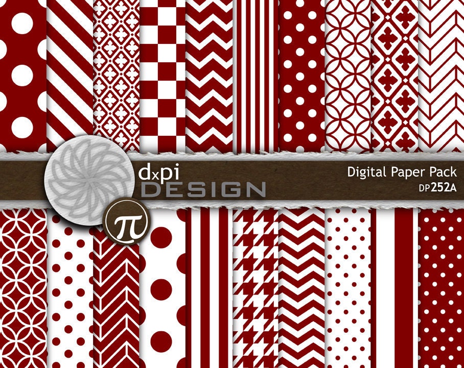 MAROON - Digital Paper and Printable Background Patterns for Scrapbooks ...