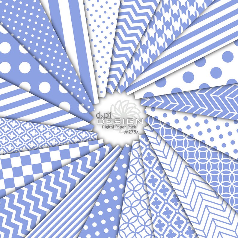 Blue and White Digital Paper, Printable Background Images - Blue ...