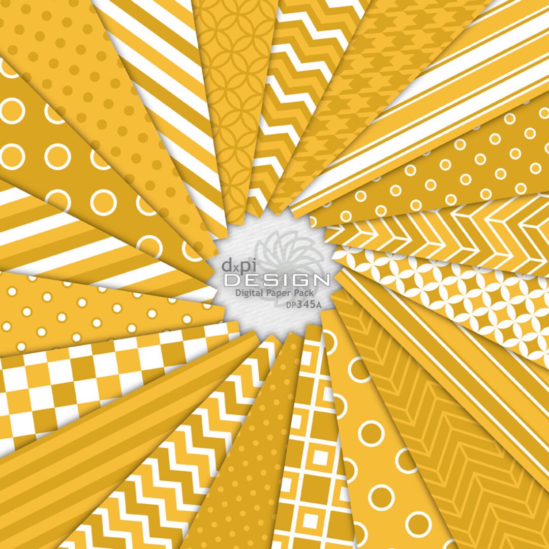 Golden Yellow Digital Paper & Printable Background Designs - Muted Gold ...