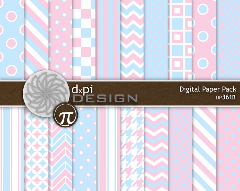 Light Pink and Blue Digital Paper & Printable Backgrounds - Digital ...