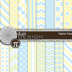 Blue and Yellow - Digital Papers & Printable Backgrounds for ...