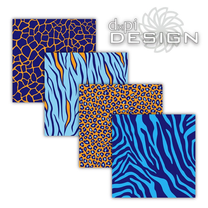 Blue & Gold Animal Print - Digital Background Patterns and Printable ...