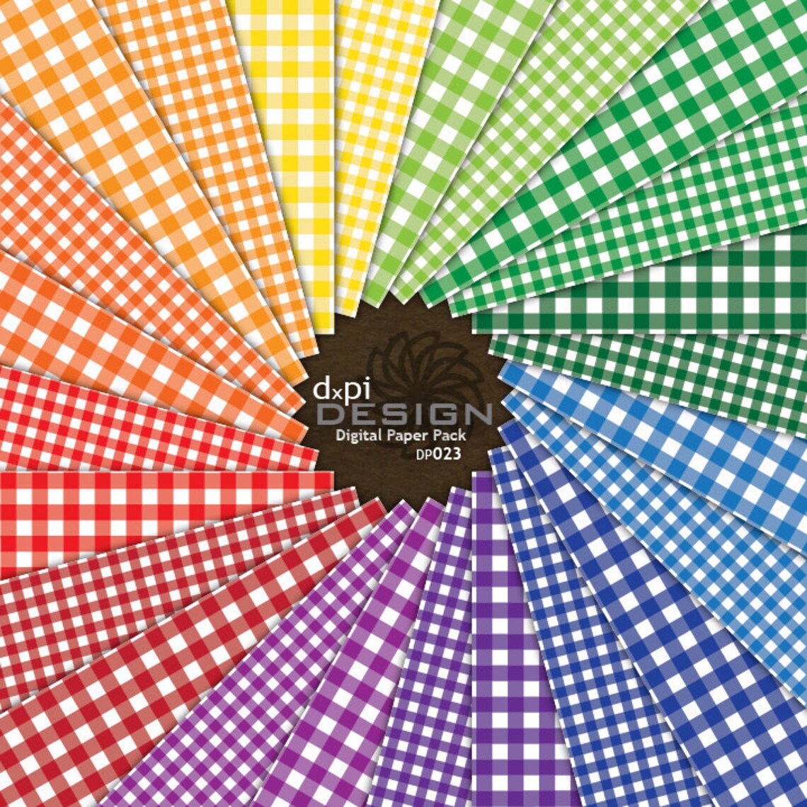 Gingham Digital Scrapbook Paper and Classic Picnic Plaid Backgrounds in ...
