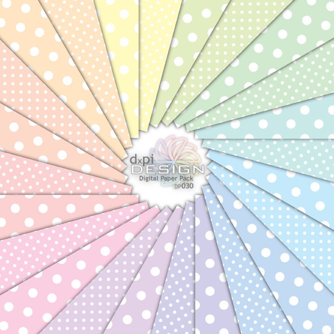 Pastel Polka Dots - Digital Background Paper in Soft Pastel Colors for ...