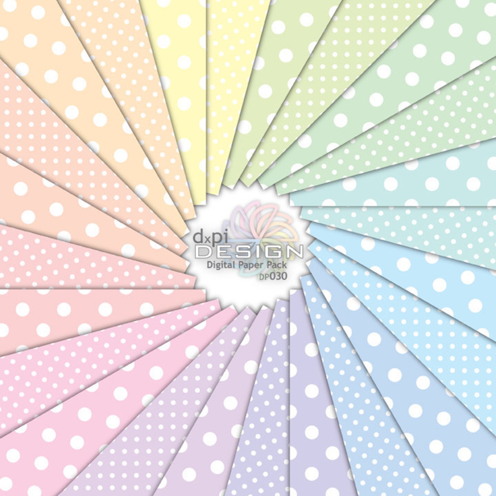 Pastel Polka Dots - Digital Background Paper in Soft Pastel Colors for ...
