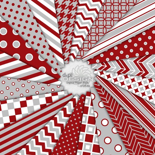 Winter Wonderland Digital Paper Retro Red and Blue Christmas | Etsy