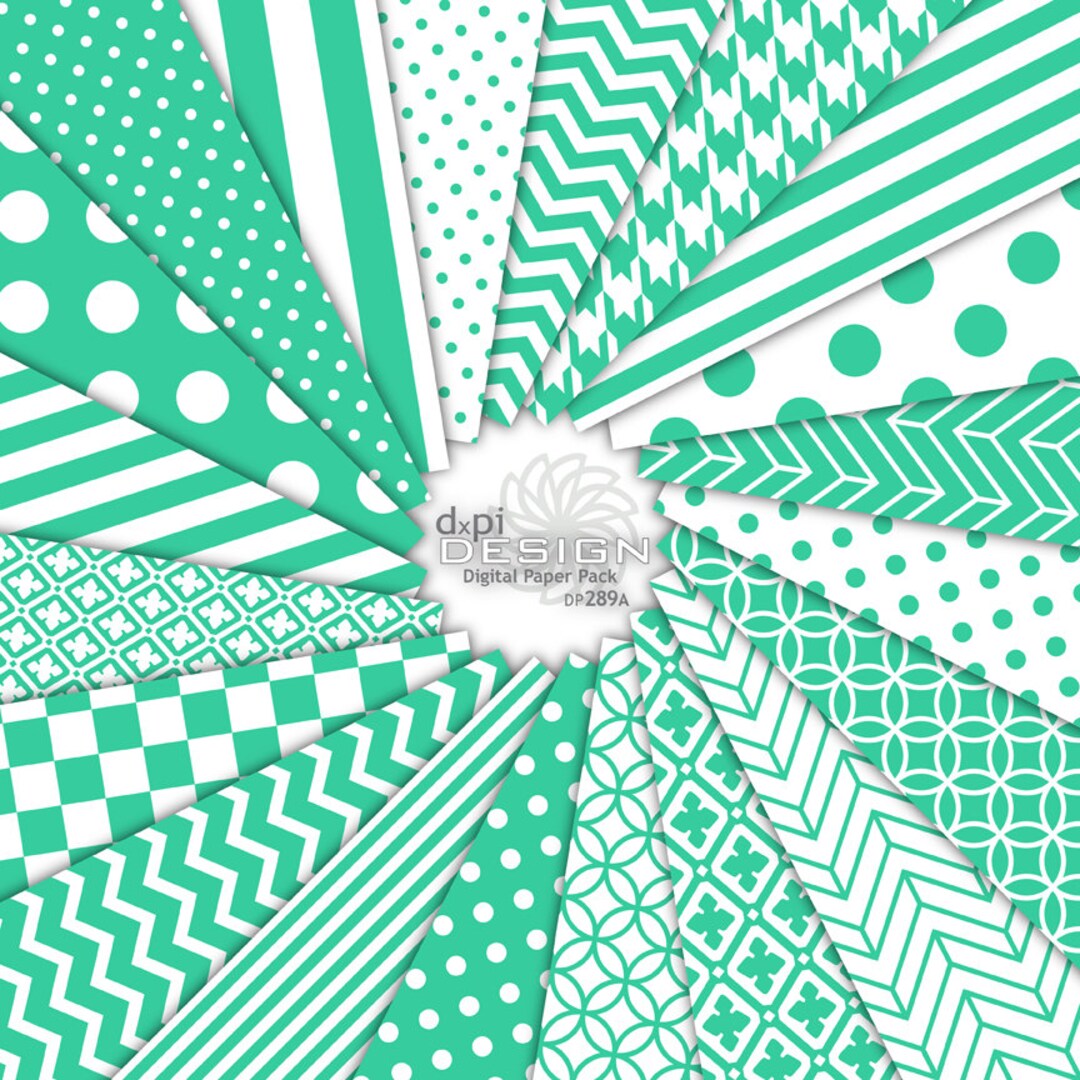 Sea Green Digital Paper & Printable Background Designs - Aquamarine ...