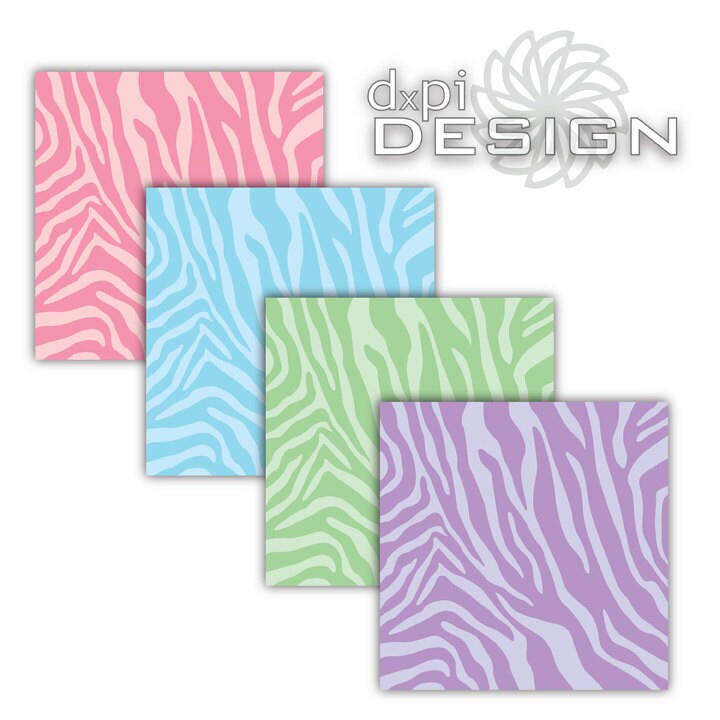 Animal Print Digital Paper Pastel Zebra Scrapbook Paper and Printable ...
