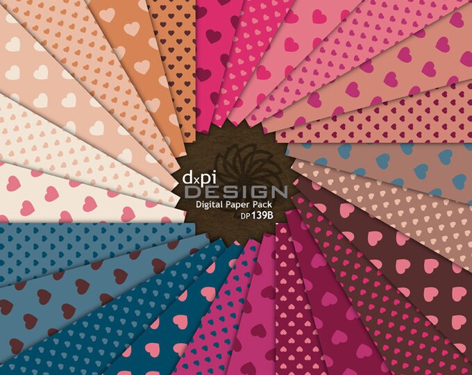 Aqua Blue & Red Digital Scrapbook Paper Printable Digital Backgrounds ...