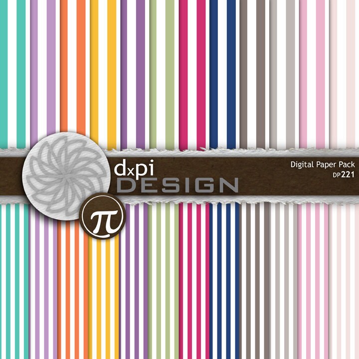 Striped Digital Paper - Spring Stripes - Bright, Trendy Spring Colors ...