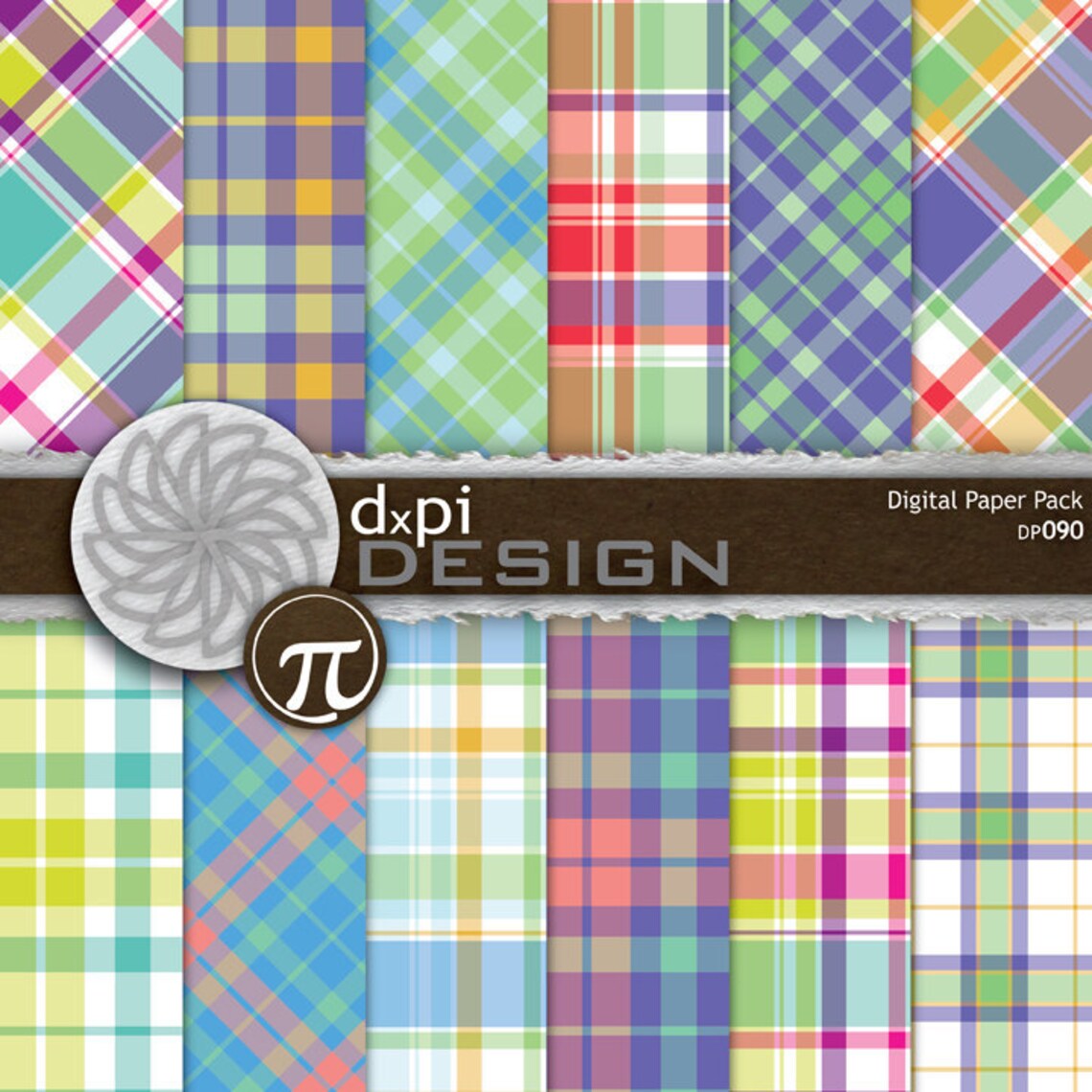 Summer Plaid Digital Paper & Printable Background Sheets Colorful ...