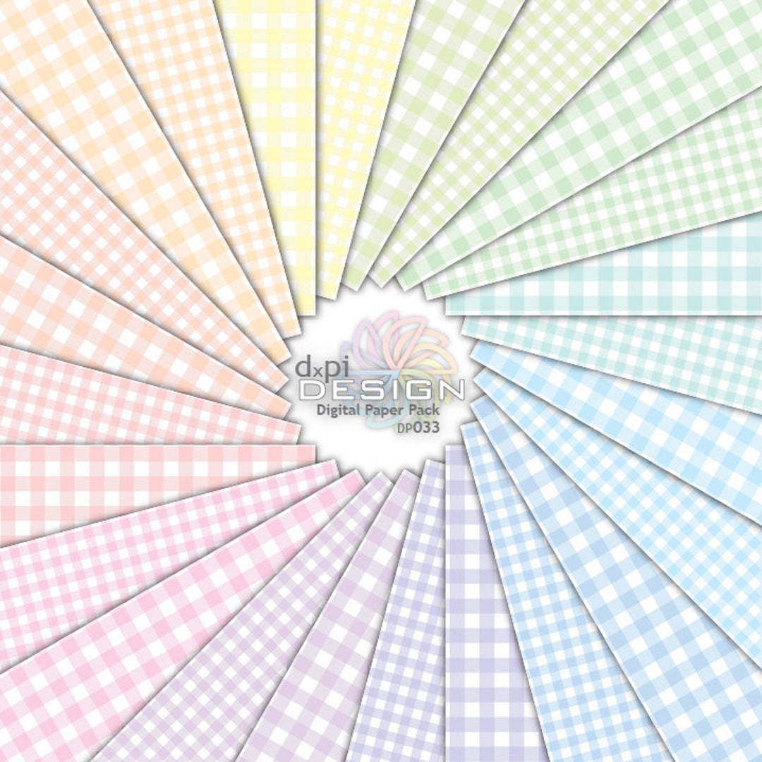 Soft Pastel Gingham Digital Paper and Background Images - Digital ...