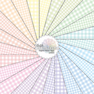Soft Pastel Gingham Digital Paper and Background Images - Digital ...