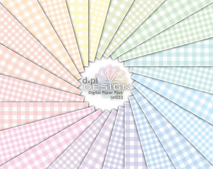 Soft Pastel Gingham Digital Paper and Background Images Digital Pastel ...