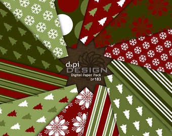 Digital Christmas Plaid Scrapbook Paper Background Images | Etsy