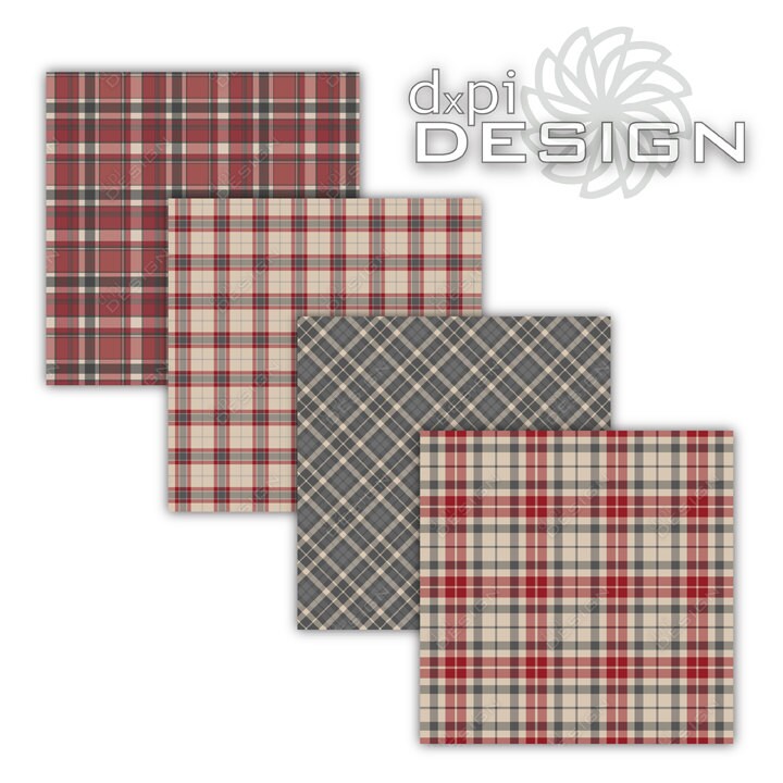 Red Plaid Digital Paper & Printable Tartan Backgrounds - Etsy