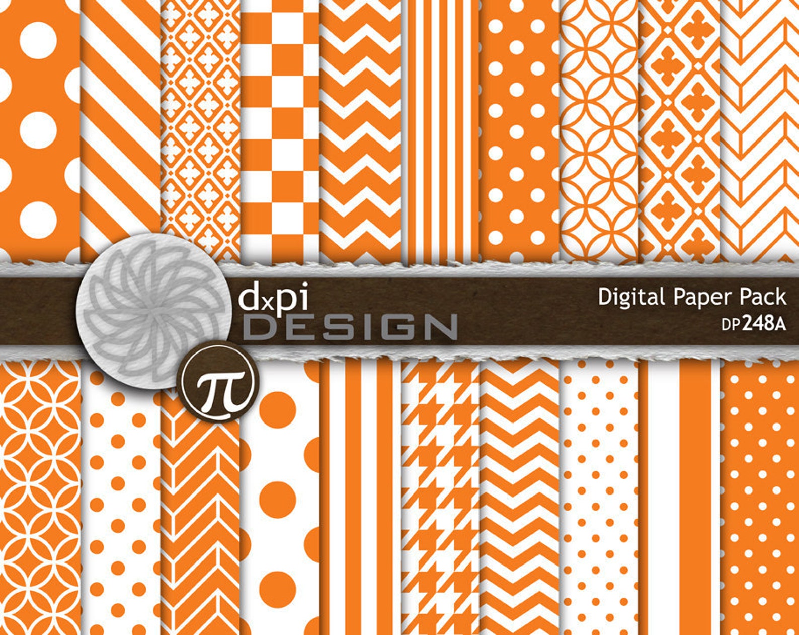 ORANGE - Digital Paper and Printable Background Patterns - Orange and ...