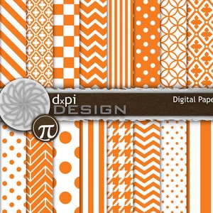 ORANGE - Digital Paper and Printable Background Patterns - Orange and ...