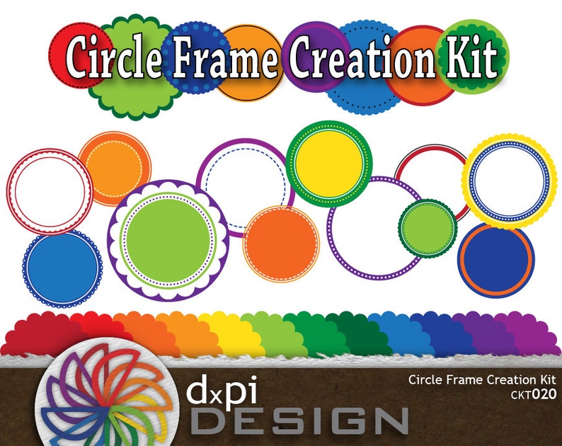 Digital Circle Frames Kit - Create Custom Printable Labels, Tags, and ...