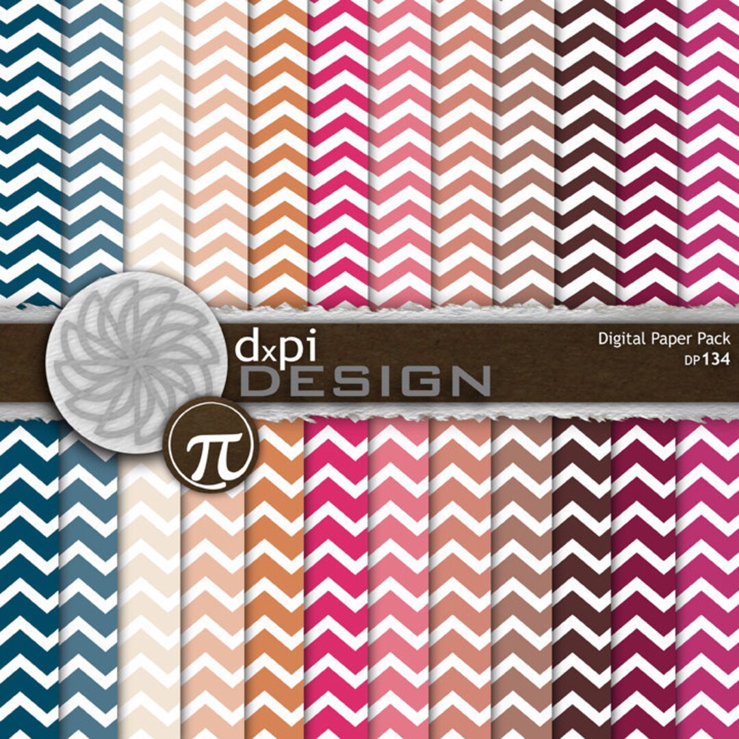 Digital Chevron Scrapbook Paper - Digital Images in Pink, Cream, Blue ...