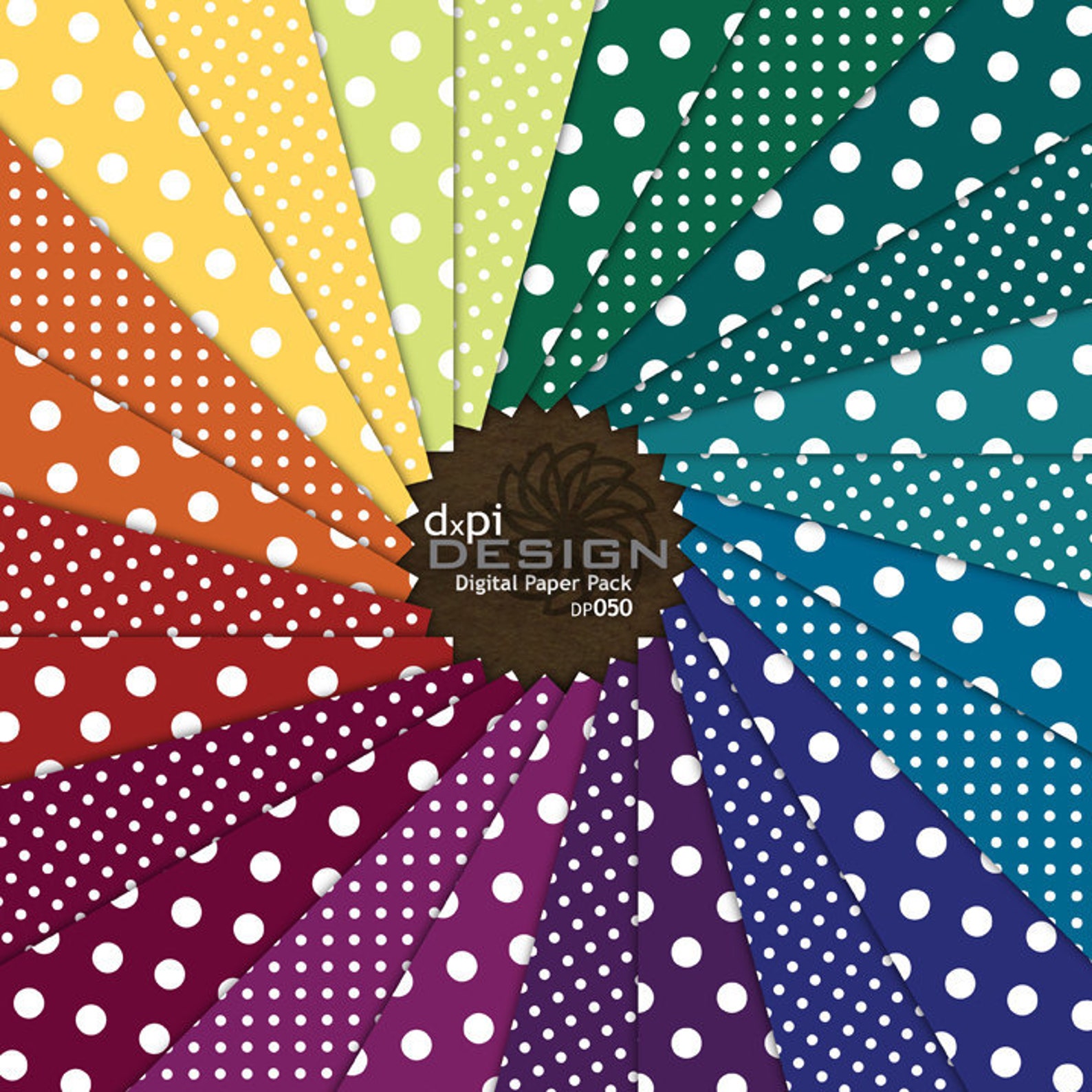 Jewel Tone Polka Dots - Digital Paper & Background Images in Bold ...