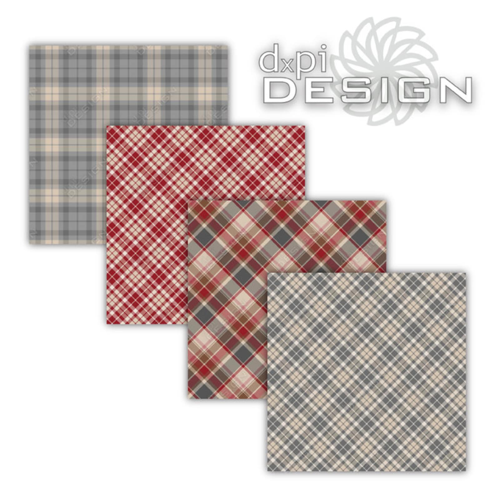 Red Plaid Digital Paper & Printable Tartan Backgrounds | Etsy
