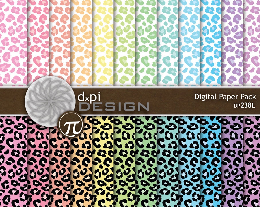 Animal Print Digital Paper Pastel Leopard Print Images Digital ...