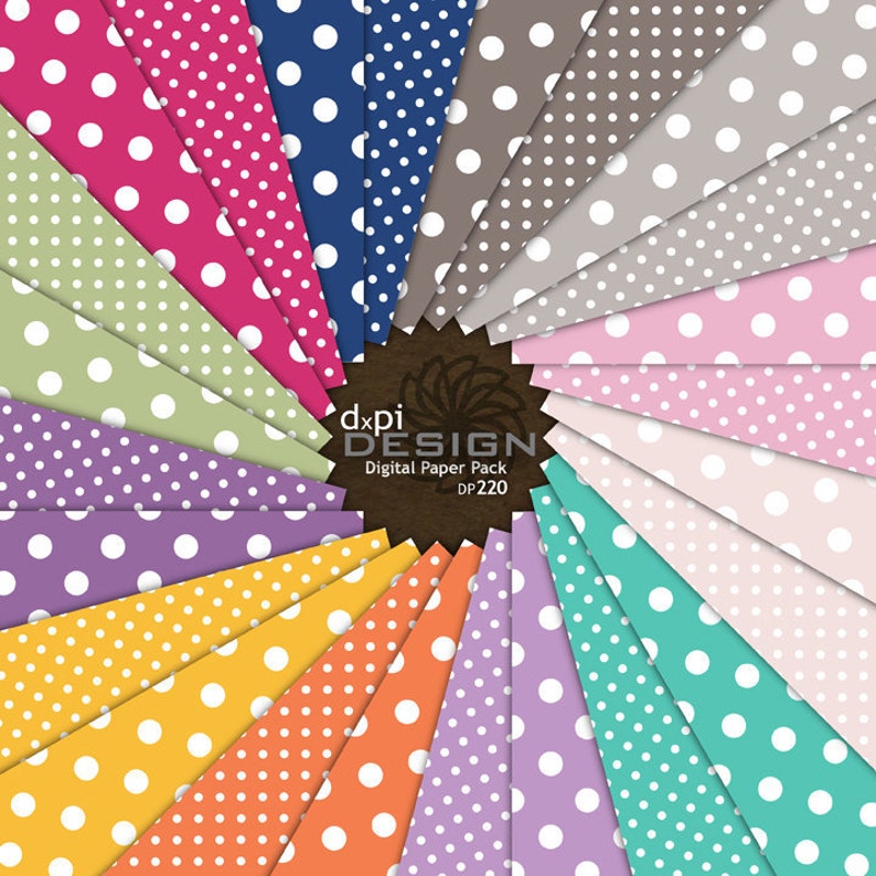 Spring Polka Dots - Digital Paper Pack in Bright, Spring Colors for ...