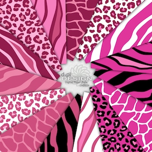 Pink Animal Print - Digital Paper & Printable Backgrounds - Pink Zebra ...