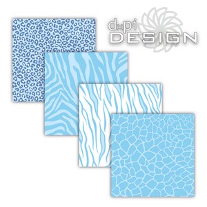 Light Blue Animal Prints - Digital Paper and Background Images ...