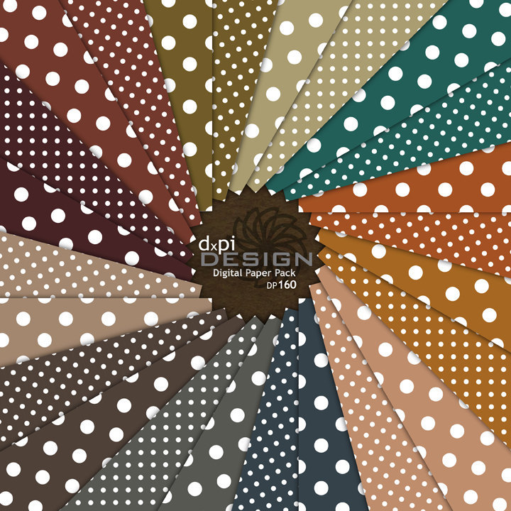Digital Polka Dots - Printable Background Patterns & Digital Scrapbook ...