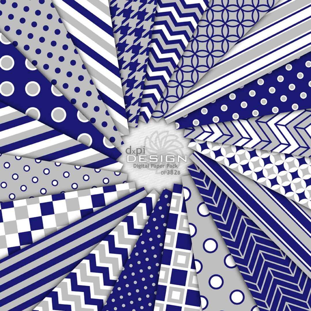 Blue and Gray Digital Paper and Printable Background Patterns - Digital ...