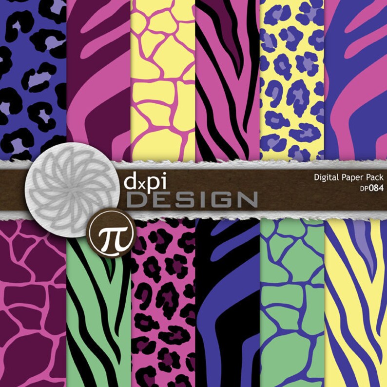 Wild Safari Digital Animal Prints & Printable Background Images for ...