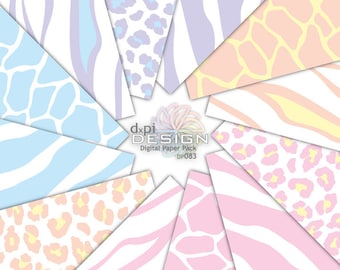 Animal Print Digital Paper Zebra Leopard Tiger Giraffe | Etsy