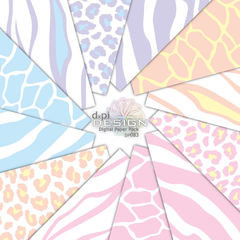 Pastel Animal Prints - Digital Paper & Printable Patterns - Zebra ...